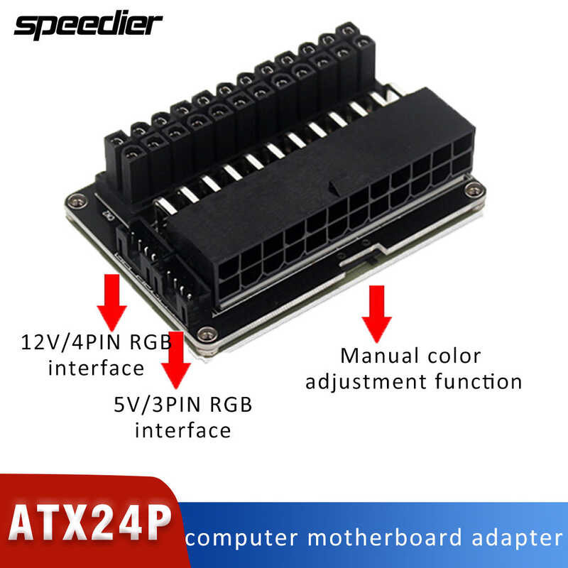 Computer Motherboard ATX Power Supply 24P Upang 90 Degrees Connector Turning Steering Adapter ...