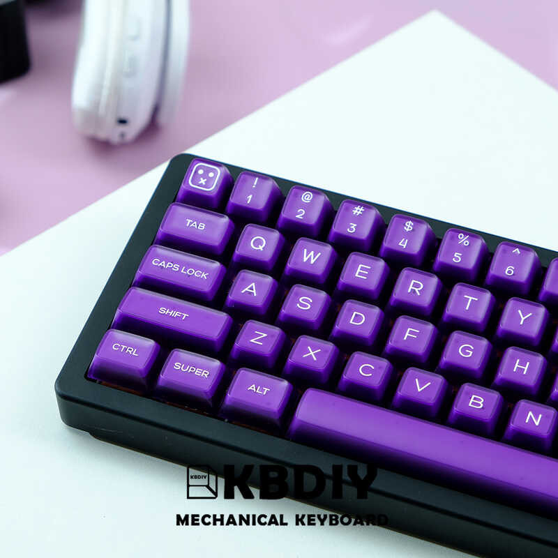 PYGA Kbdiy Keycap Purple Black Translucent Keycaps ABS Double Shot SA ...