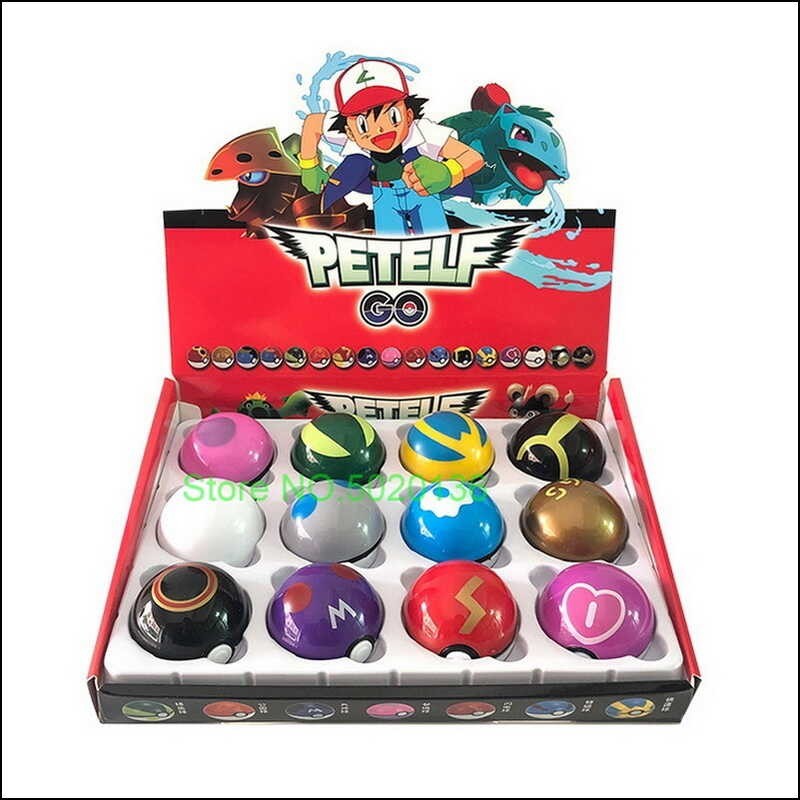 12 Pcs/Set Pocket Monster Pikachu Action - Game Poke Ball Model ...