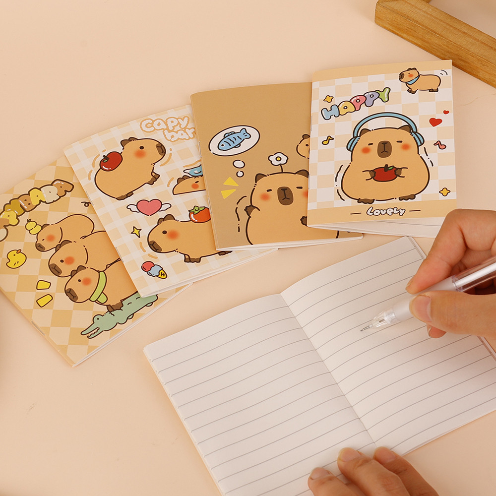 5 Pcs Cute Cartoon Capybara Motifs Mini A7 Memo Pad - Student Easy ...