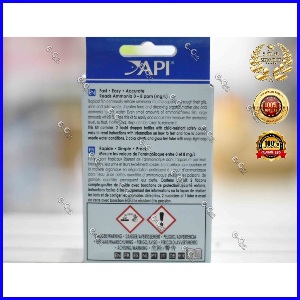 ∆ API Ammonia Test Kit NH3/NH4 (130 Tests) For Freshwater And Saltwater ...