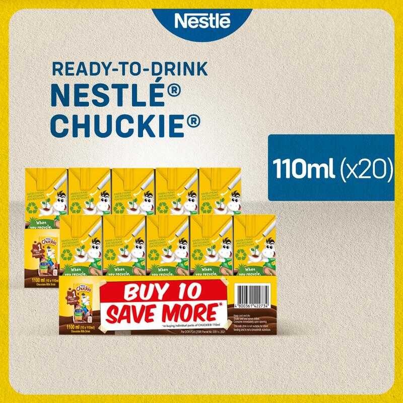 NESTLÉ CHUCKIE Chocolate Flavoured Milk 110Ml - Pack Of 20 | Shopee ...