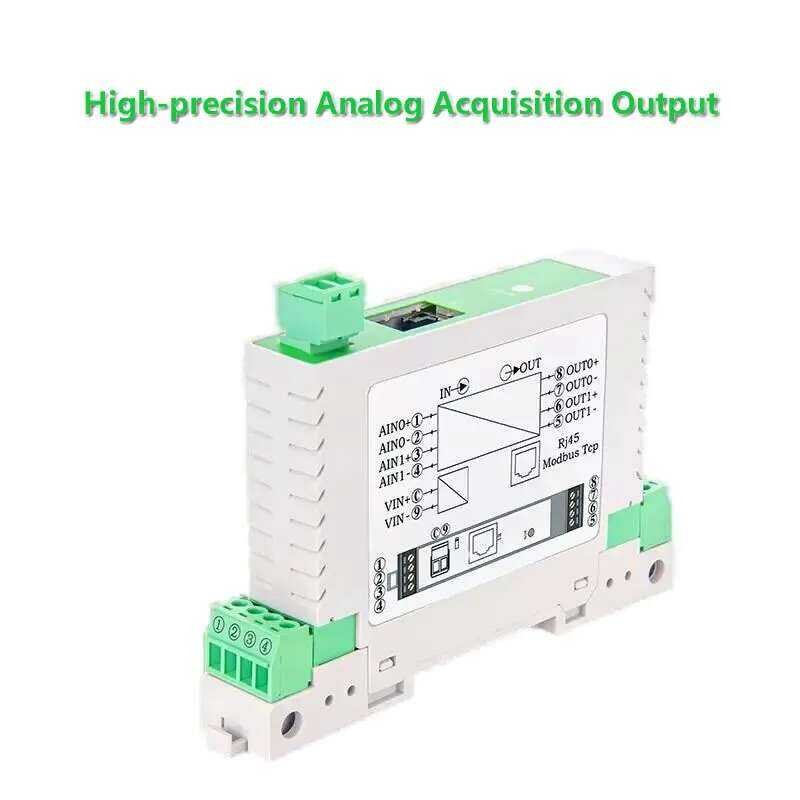 To 4-20Ma Modbus TCP Ethernet Analog Acquisition Module AD Converter Current And Voltage Input ...