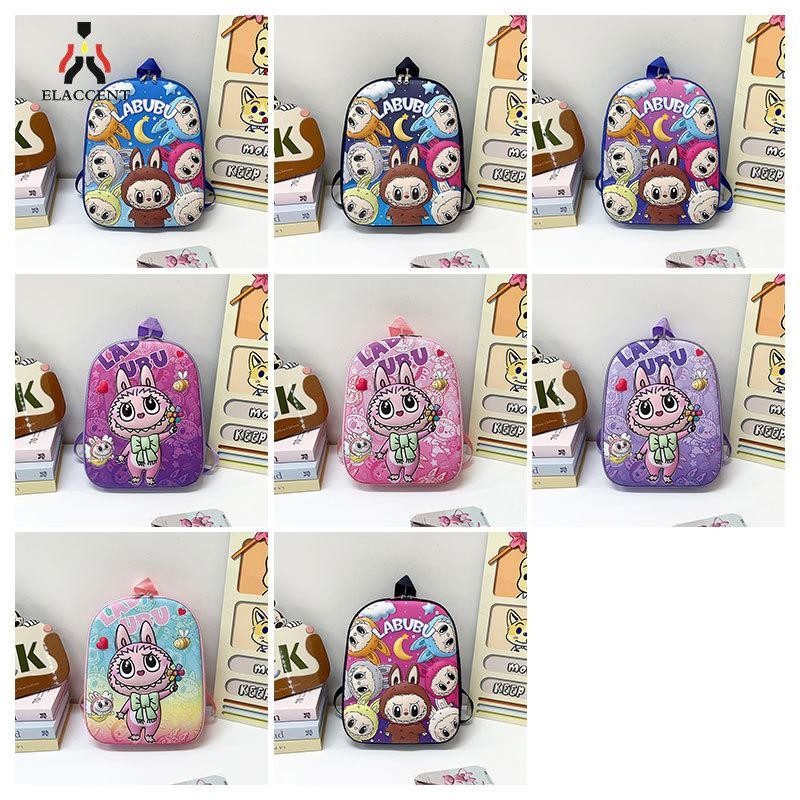 Cartoon Labubu Printed Kids 3D Backpacks Cute Nylon PVC Hard Shell ...