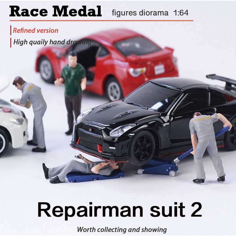 R RM Doll 1: 64 Repair Worker Scene 2 Car Model Workshop Accessories ...