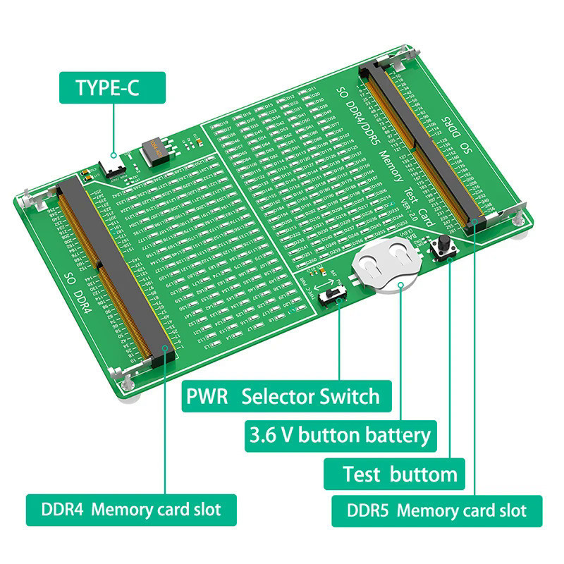Laptop So Ddr4 Ddr5 Memory Ram Test Card Diagnosis Adapter Pcb Circuit