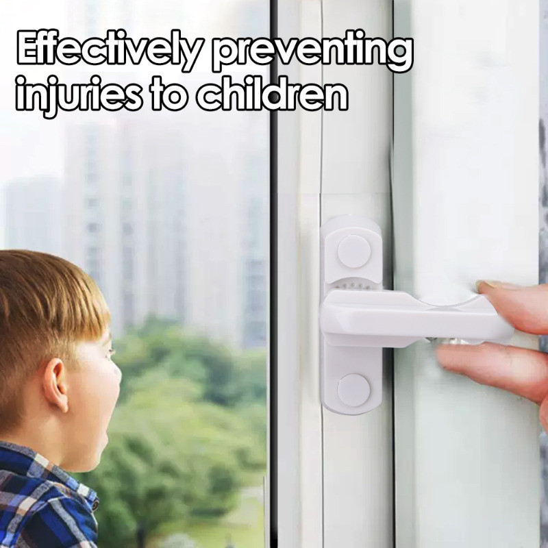 T-Shaped Window Lock - Safety Barrier Baffle - White Aluminum T Shaped ...