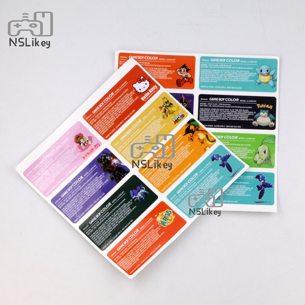 NSLikey 1set Back Tag Label Sticker Custom Design for Gameboy Color GBC ...