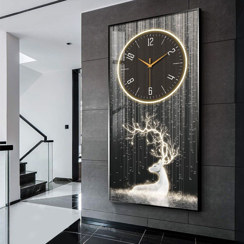 ∇ Modern living room clock background fresco hallway aisle decoration ...