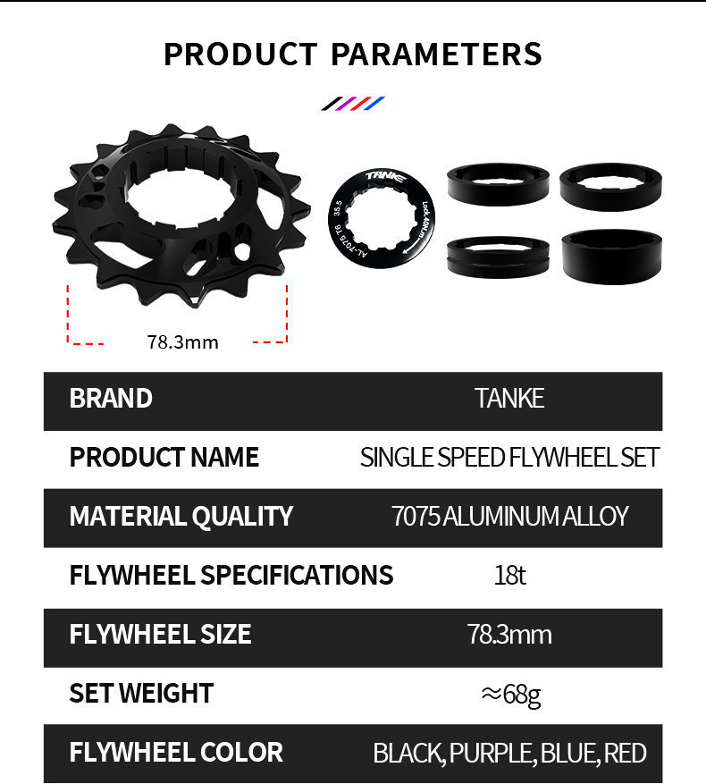 TANKE-Single Speed Flywheel Conversion Kit,18T,Cassette Cog,MTB Road ...