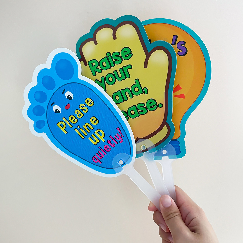8Pcs Classroom Rule Paddles Preschool Classrooms Management English ...