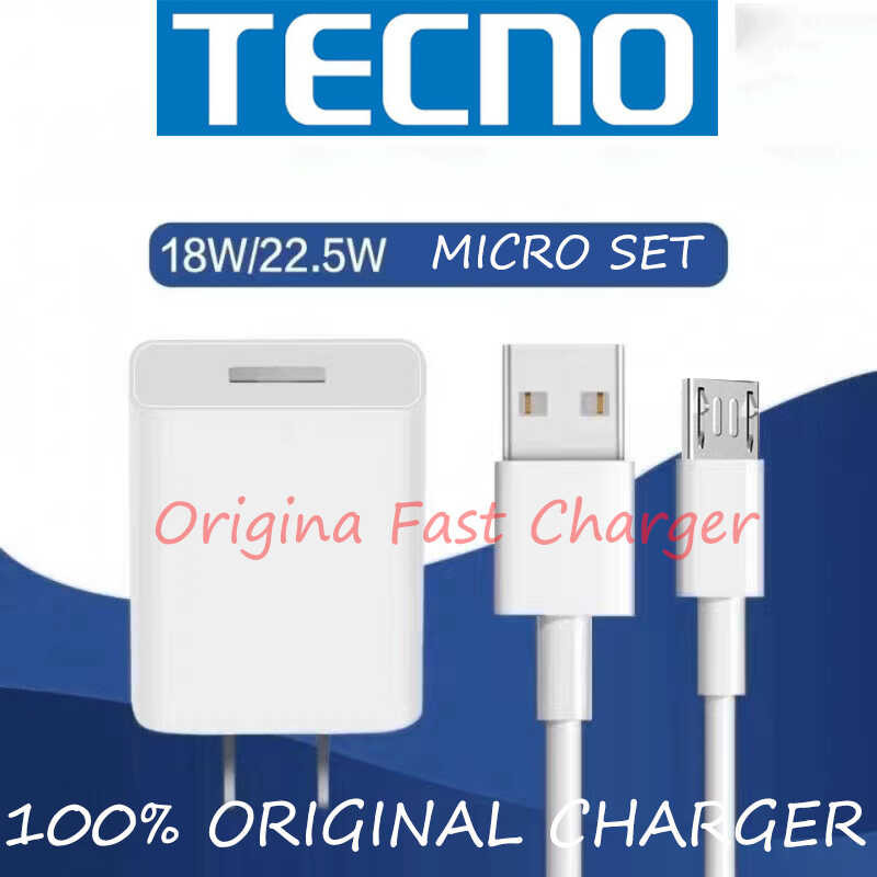 COD Tecno Original Fast 5A Micro 2IN1 Adapter Set For Android USB ...