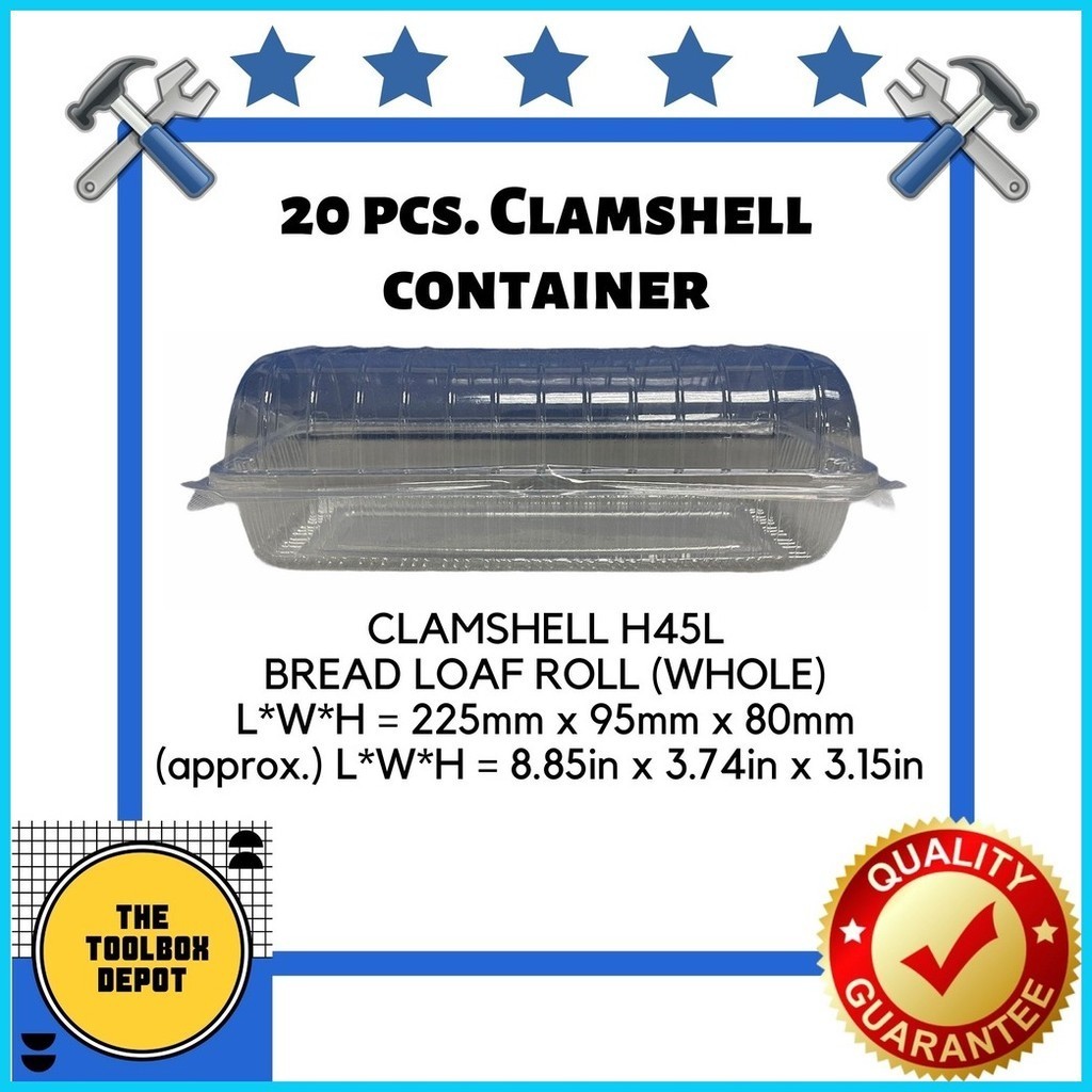 Clamshell Packaging Container OPS Plastic Material [ Whole Bread Loaf ...