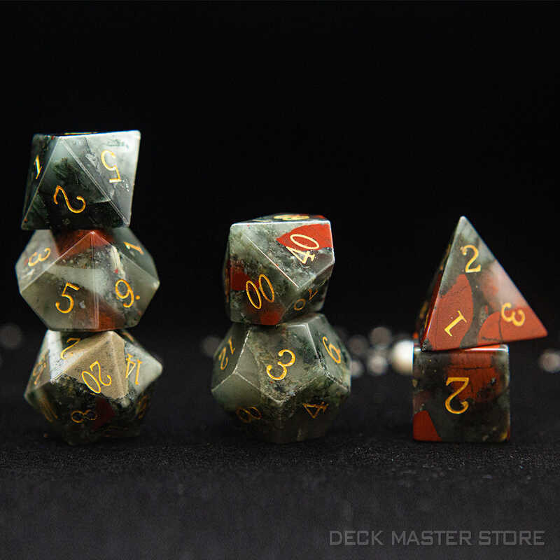 Blood African Stone Polyhedral Gemstone Iba't-Ibang Shapes Digital D20 ...