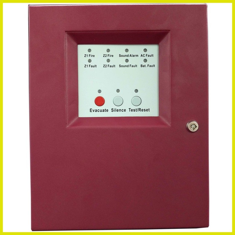 2 Zones Fire Alarm Control Panel with AC power input Fire Alarm Control ...
