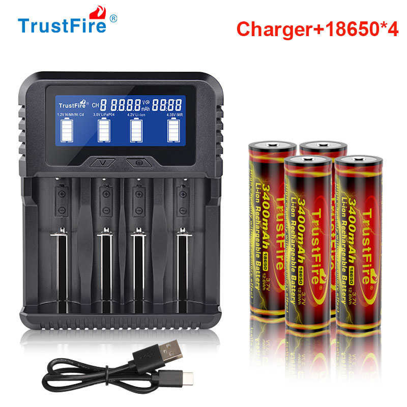 Trustfire 18650 Battery Rechargeable Battery 3.7V Capacity Li-Ion ...