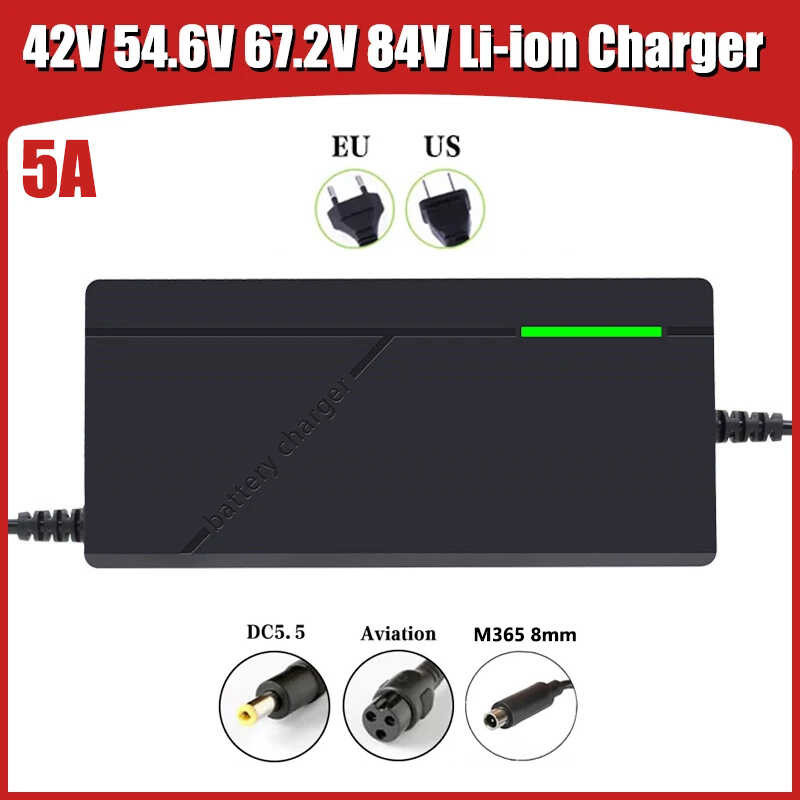 67.2V 42V 54.6V 84V 5A Li-Ion Battery Charger Para Sa 36V 60V 72V 48V Electric Bicycle Scooter ...