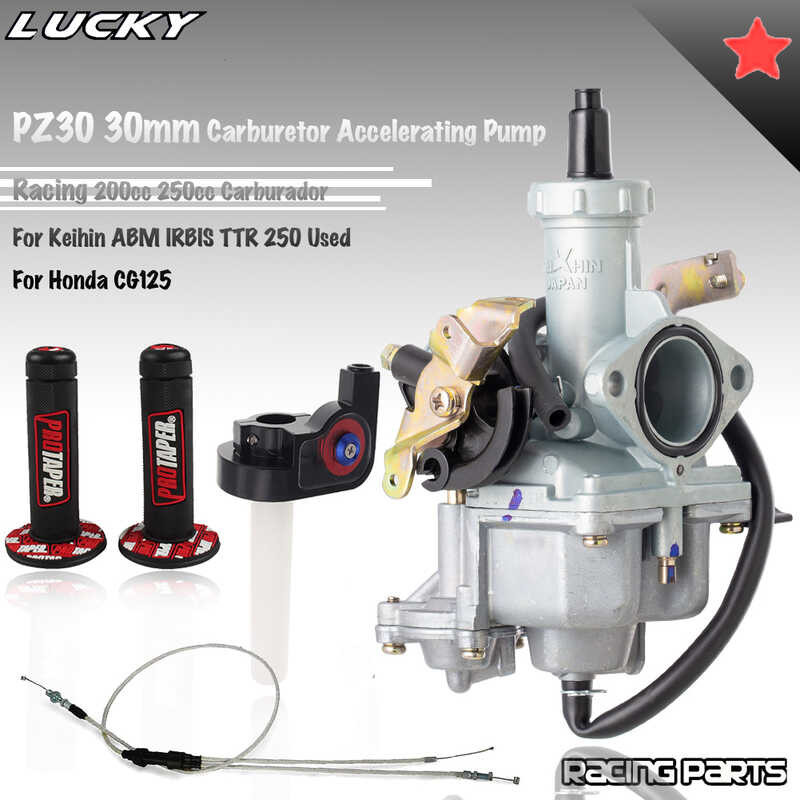 Pz30 30 Mm Carburetor Accelerating Pump Racing Carb Dual Throttle Cable Grips Handlebar Grip ...