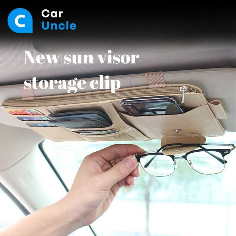 Multifunctional Business Leather Car Bag Sunshade Cover Card Holder ...