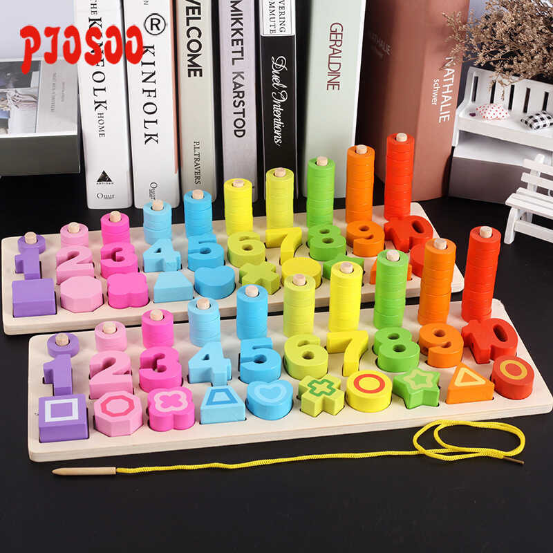 Ang mga laruan Montessori ng kaayusan maagang edukasyon ay may threaded ...