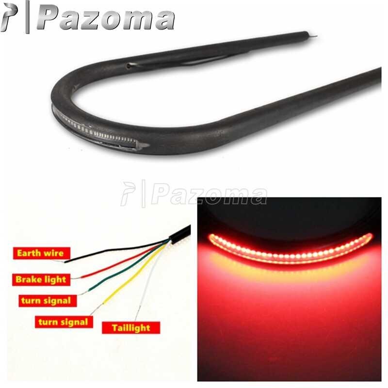 Motorcycle 7/8" Tube Long Rear Seat Hoop Tracker End Frame Loop with ...