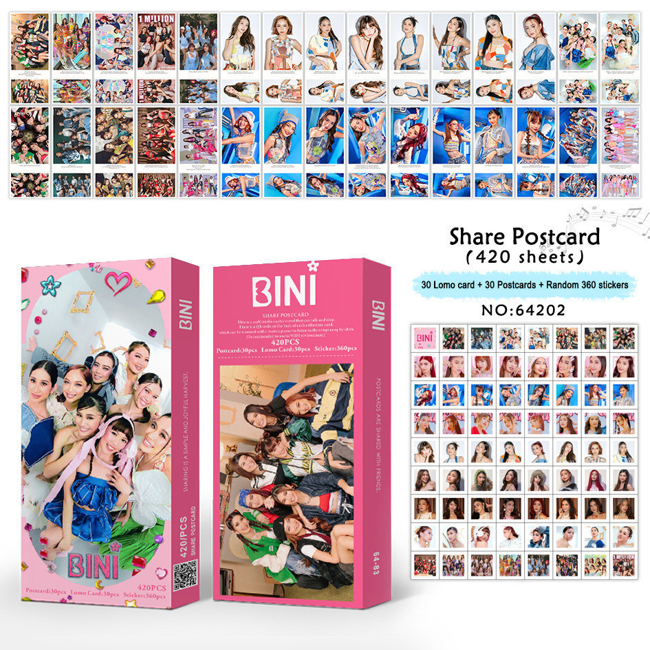 420 PCS/Box BINI Hot Lomo Card BINI Photocards Sheena Aiah Colet Maloi ...