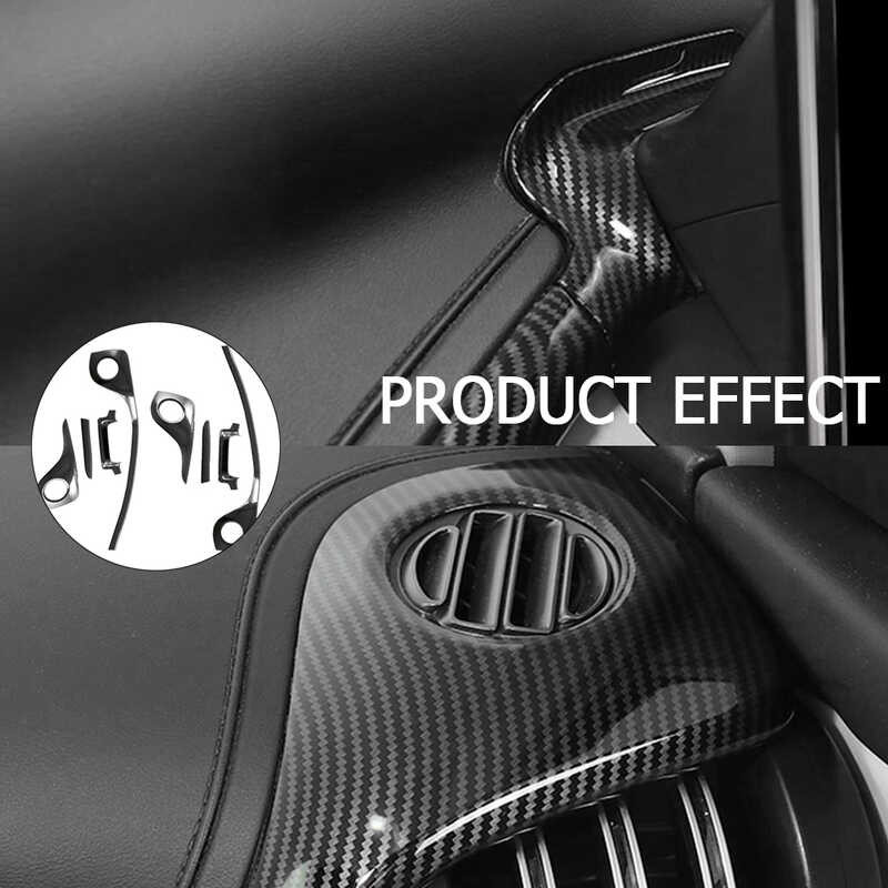 4Pcs Car Dashboard Panel Central Console Trim Cover Stickers Carbon ...