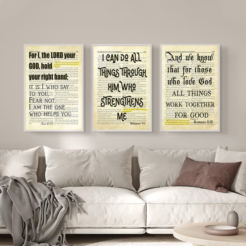 Bible Quotes Wall Decor Art Poster Scripture Christian Faith Prayer ...
