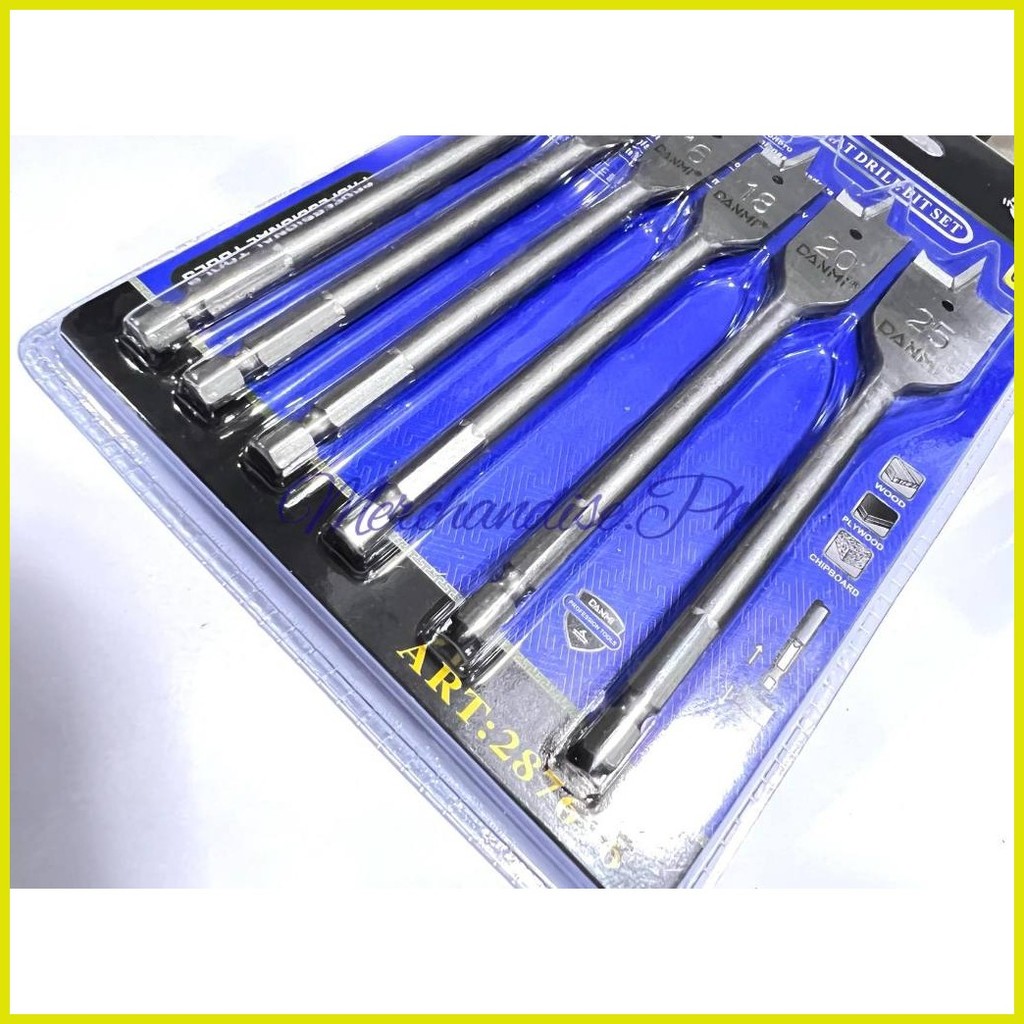 ⊕ ∈ 6PC SET METRIC FLAT WOOD SPADE DRILL BIT SET CUTTER HEX CUTTING ...