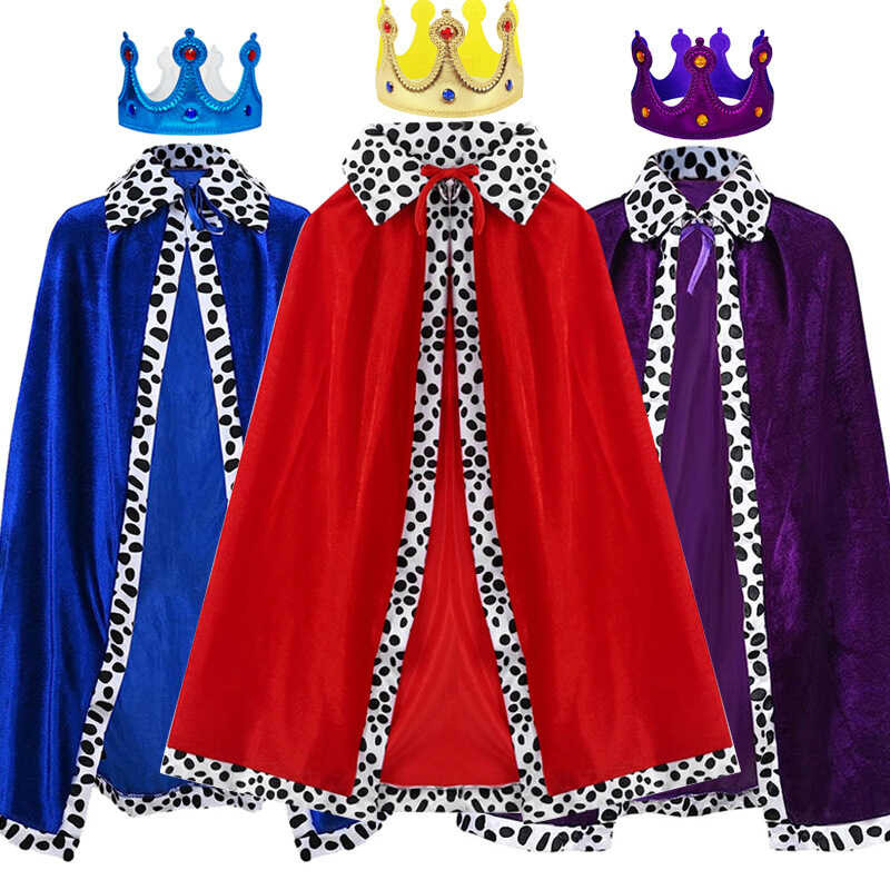 Adult 3 Ee Kids Cape King Prince Cosplay Costume Crown Shawl Parent ...