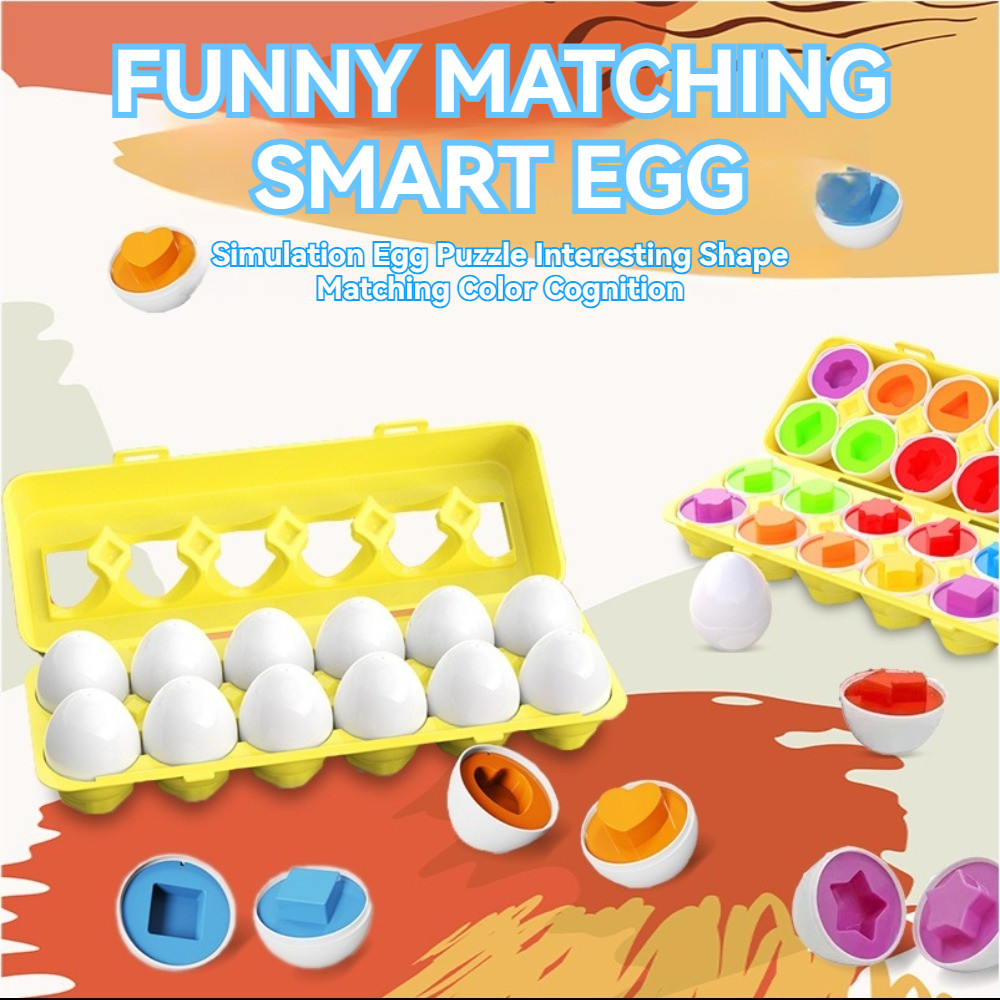12PCS Matching Egg Set Toys,early Childhood Learning Recognition Puzzle ...