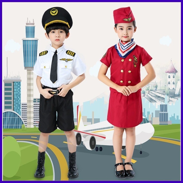 ♻ Kids pilot Uniform Kids School Uniforms Career Day Child captain ...
