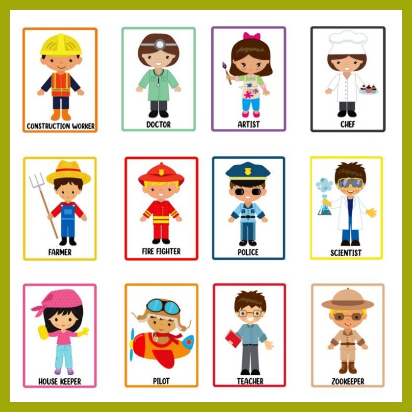 ⊙ ★ COMMUNITY HELPERS Laminated Flashcards, Teaching materials for Kids ...