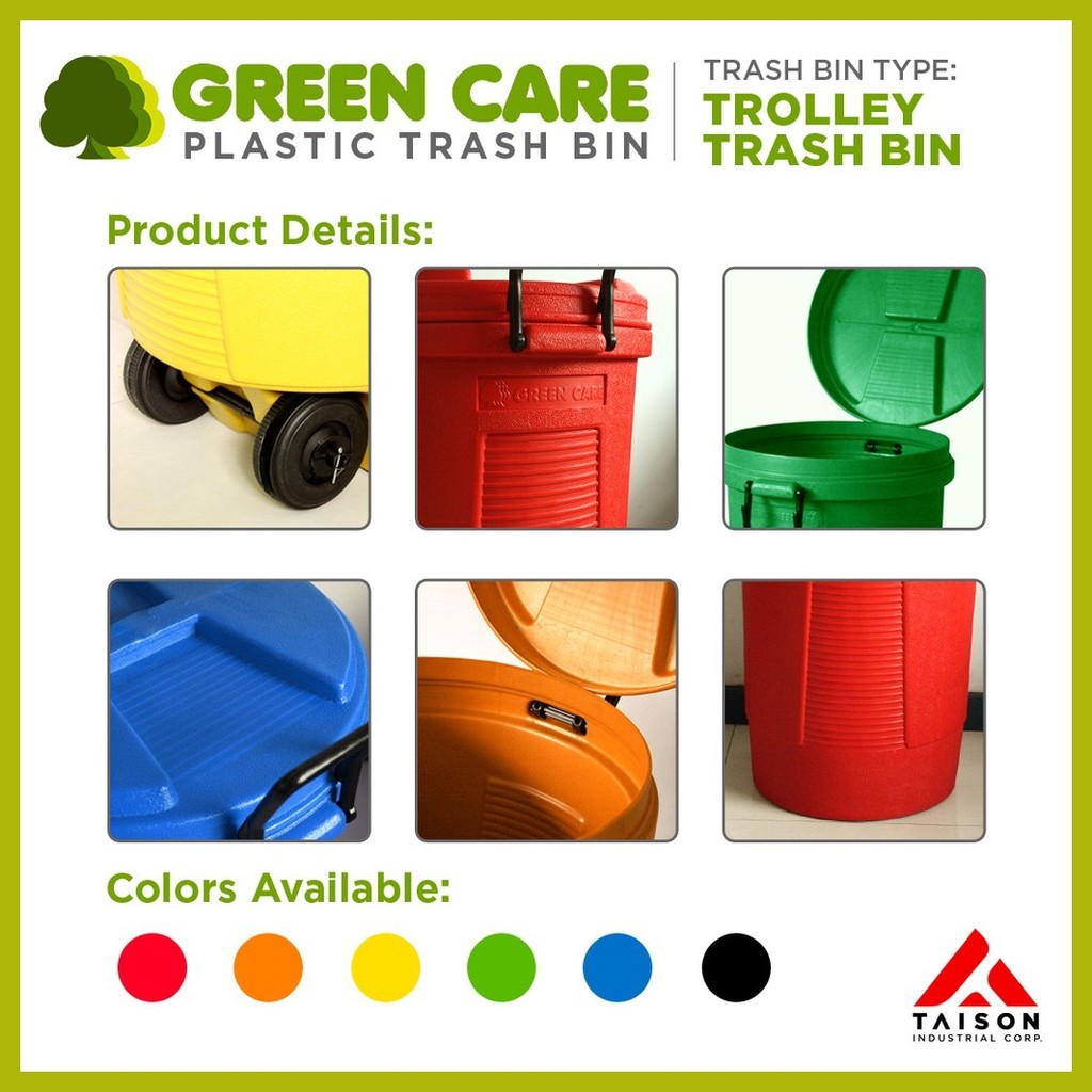 ∝ ⚕ GREENCARE Round Plastic Trash Bin 150 Liters No Wheels | Shopee ...