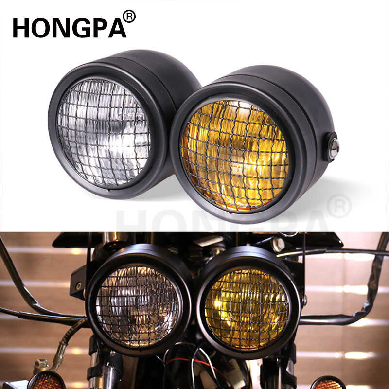 Motorcycle Modification Front Headlights Grid Dual Headlights Harley ...