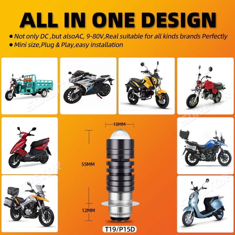 Newest Universal Dual Color Headlight Bulbs T19 P15D H6M PX15D M5LED ...