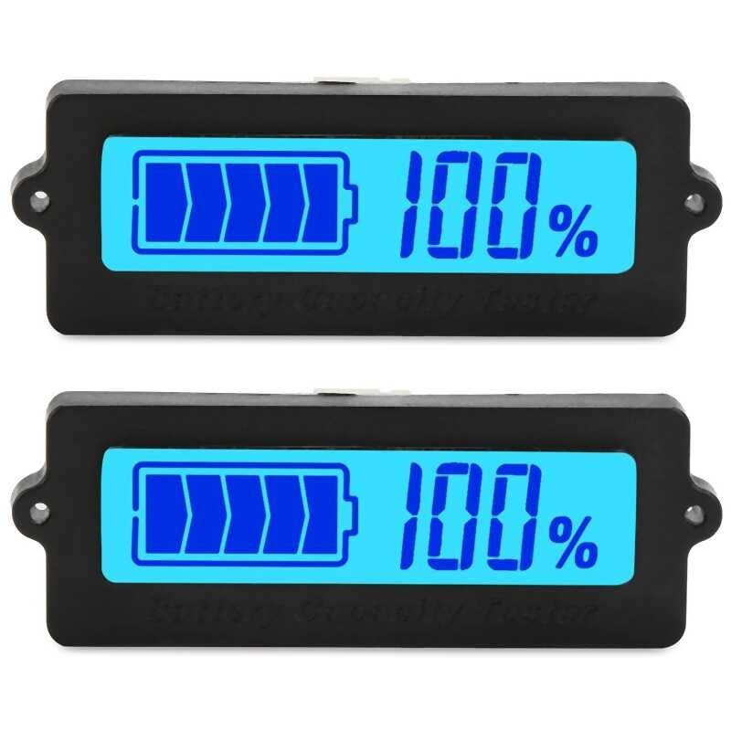 Back-Light 2X Blue LCD Capacity Monitor DC 8-63V Lithium Ion Electric ...