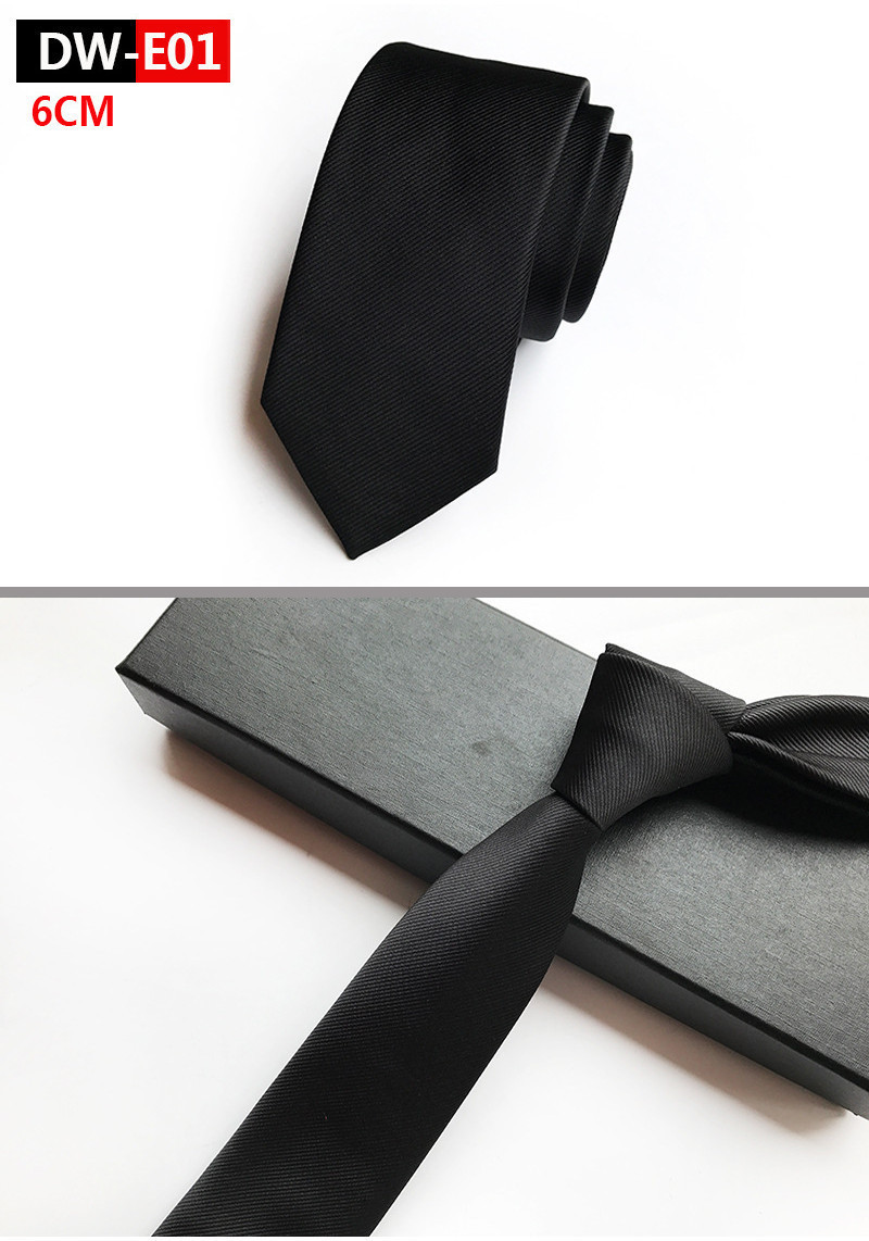 6cm Skinny Men's Ties Luxury Solid Fine Thread Slim Neckties Hombre ...