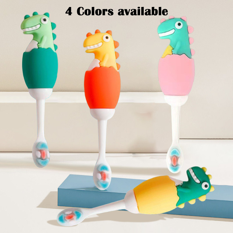 1-3yrs Kids Toothbrush Baby Eco-Friendly Little Dinosaur Teeth Care Ten ...