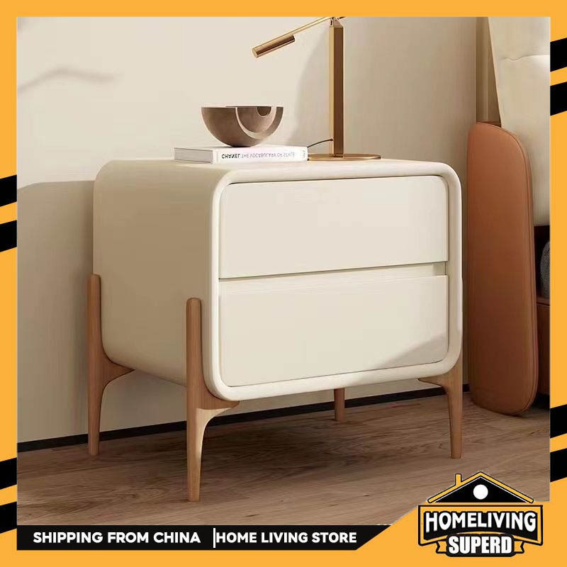 All Solid Wood Simple Modern Bedside Table with Cream Style Creative ...