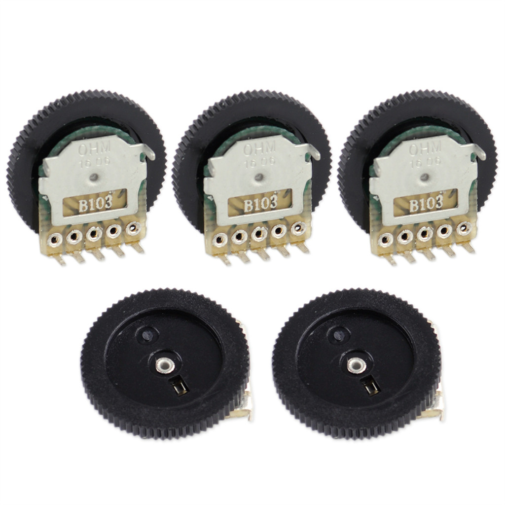 5Pcs B103 10K Double Dial Wheel Duplex Gear Potentiometer for Radio 2 ...