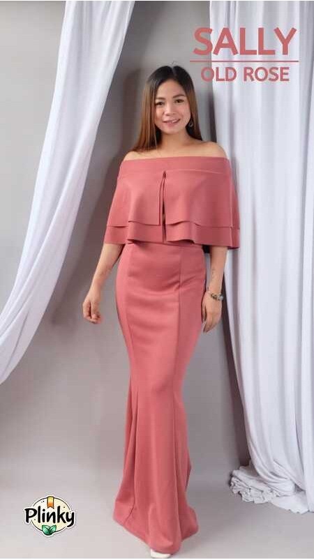 ⛱ ﹍ SALLY Off Shoulder Ladies Gown Wedding Bridal Ninang Sponsor Debut ...