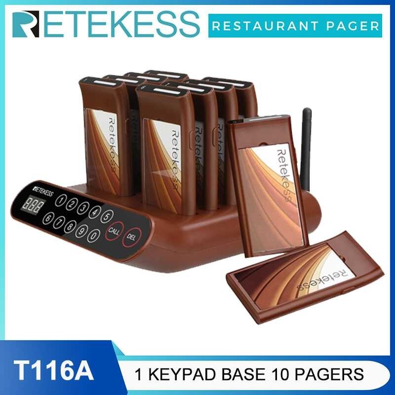 Retekess T116a Restaurant Pager,Social Distancing Buzzer,Low Battery ...