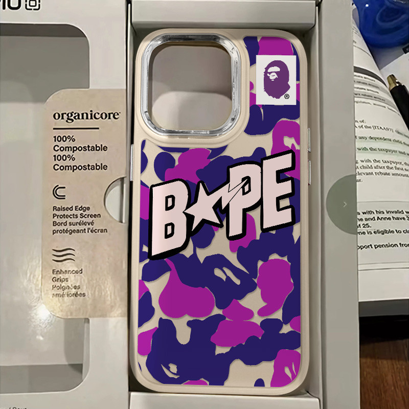 New Camouflage Purple BAPE Pattern Phone Case Compatible for IPhone 15 ...