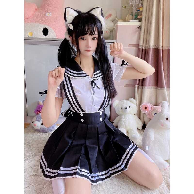 Cute student uniform JK uniform soft girl skirt anime cos sweet girl ...