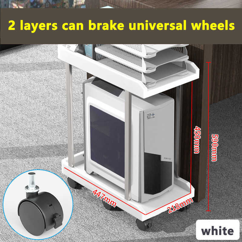 Stand 2 Layers Computer Case Holder PC Storage Base Rack Desktop Tower ...