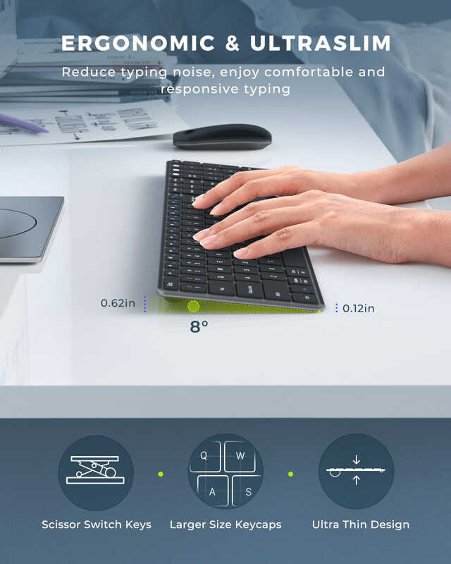 Walang Wire ☀ Bluetooth Combo Multi-Device Rechargeable Slim Keyboard ...