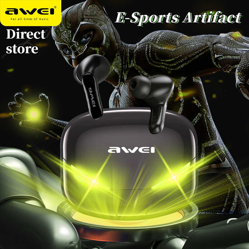 Awei T35 TWS Gaming Exclusive Earphone Bluetooth 5.3 Game Music Dual ...
