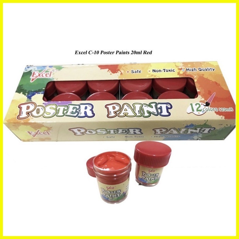 ♀ Excel Poster Paint 20ml 12 pieces per color per box | Shopee Philippines