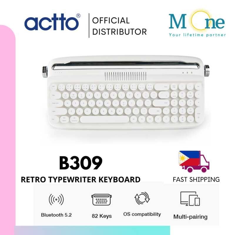Upgraded ACTTO B309 Wireless Typewriter Keyboard, Retro Integrated ...